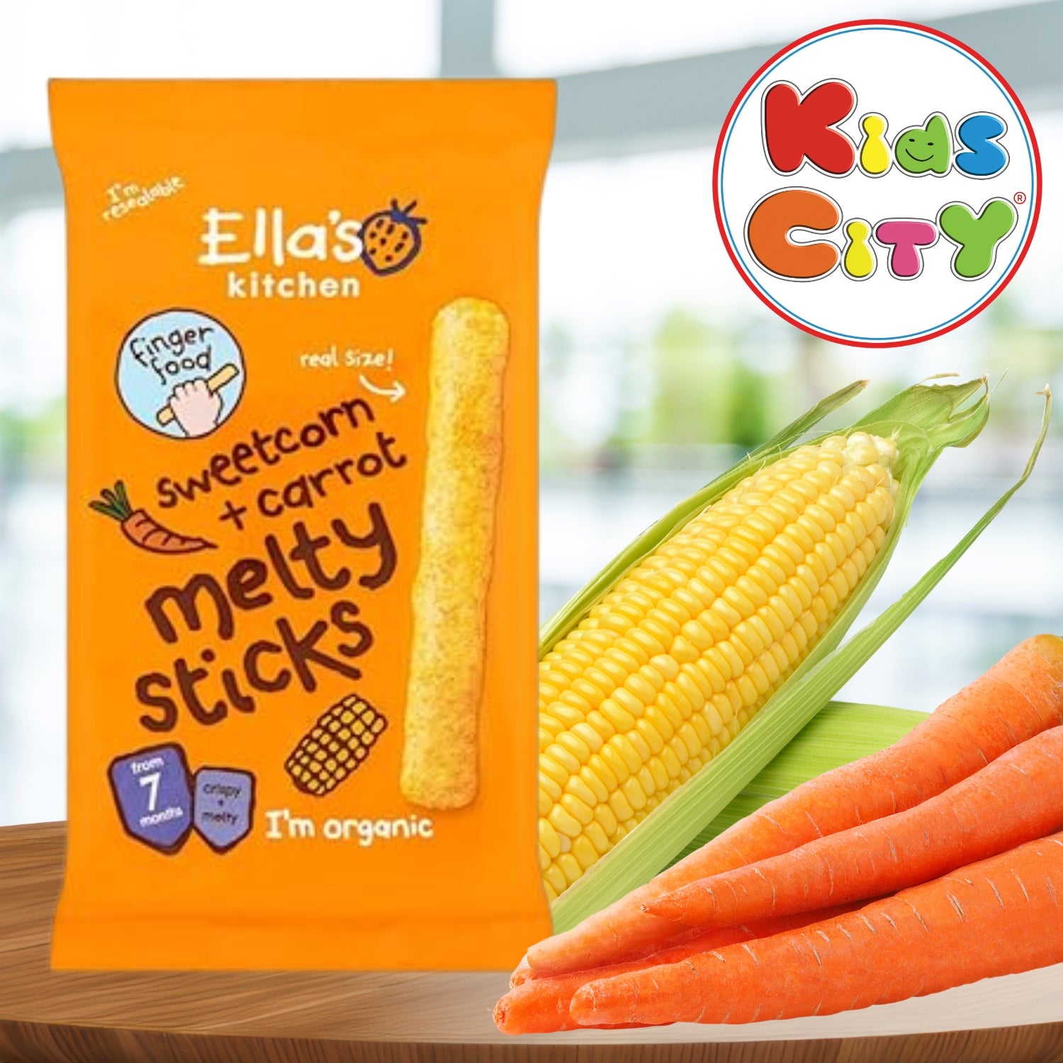 Ellas Kitchen Melty Sticks, Sweetcorn + Carrot - 16g – KidsCity.in