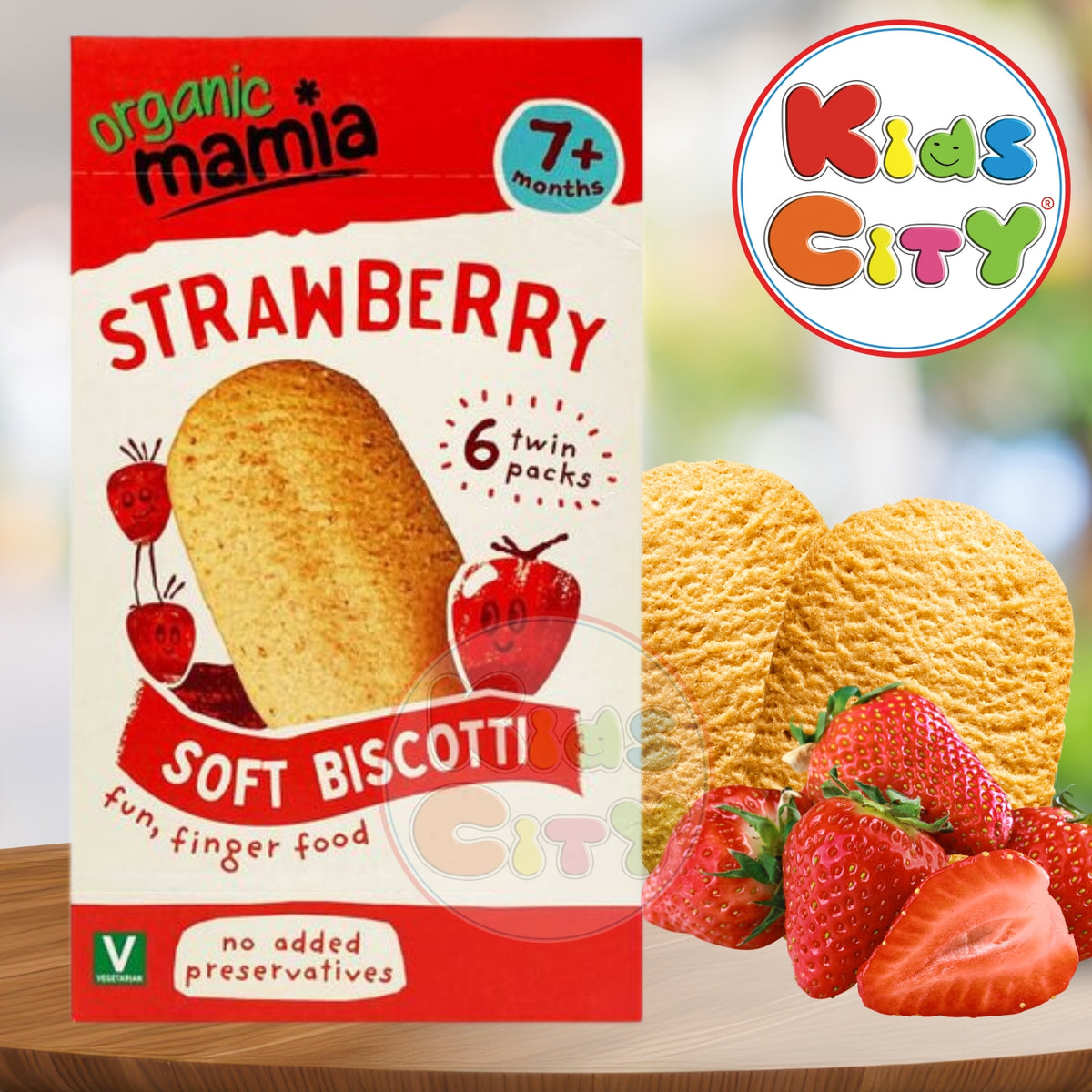 Organic Mamia Strawberry Soft Biscotti Fun Finger food (7m+) – KidsCity.in